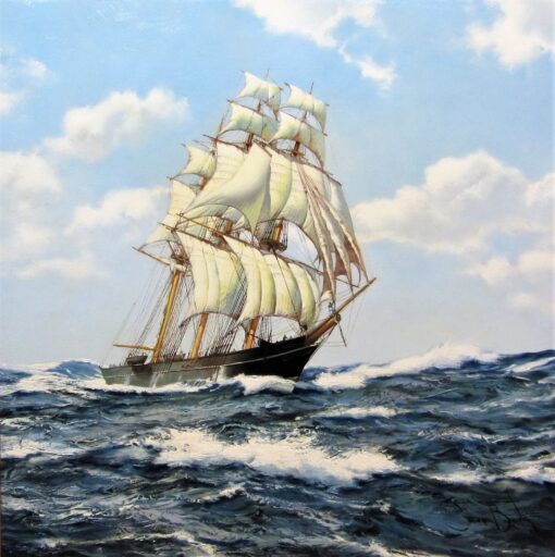 Clipper in Full Sail - James Joseph Brereton - Paper Hearts Gallery